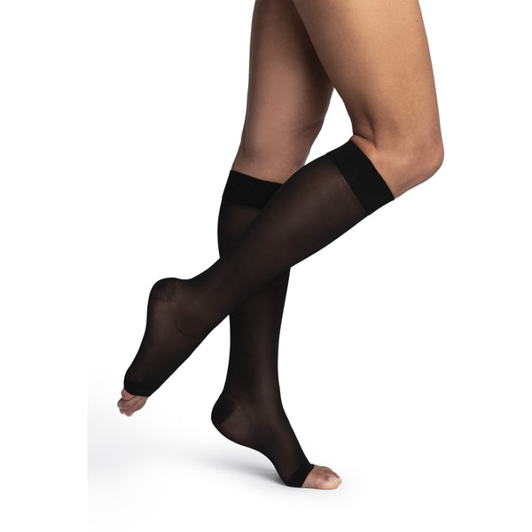 Dynaven Sheer Women's Knee High 15-20 mmHg, Open Toe – Compression ...